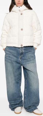 Ermanno Scervino Lace Overlay Padded Puffer Jacket - White