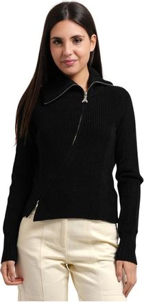 Patrizia Pepe Pull &agrave; fermeture asym&eacute;trique - Femme - Pulls - Noir - Taille: 42 FR