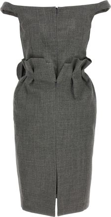 Magda Butrym Sculptural Boat-Neck Dress - Grey