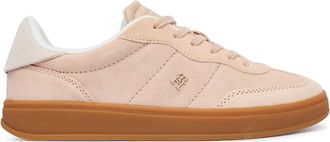 Tommy Hilfiger Sneakers Tommy Hilfiger Th Monogram Plaque Suede Trainers FW0FW09180 Rosa