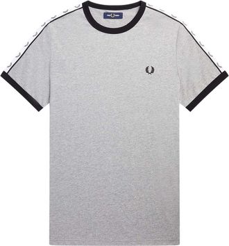Fred Perry Herren Taped Ringer T-Shirt Stahl Marl