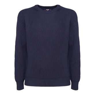 K-Way Blauer Wollpullover mit Rundhalsausschnitt - - Knitwear - Herren - Blau - S