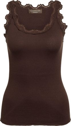 Rosemunde Seidentop Babette Mit Spitze braun
