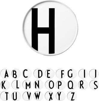 DESIGN LETTERS Buchstaben Teller Wei&szlig; (A-Z) | Weihnachtsdeko, Weihnachtsgeschenke f&uuml;r Frauen, M&auml;nner | Tisch deko | Porzellan Geschirr, Snackteller, Weihnachtsteller