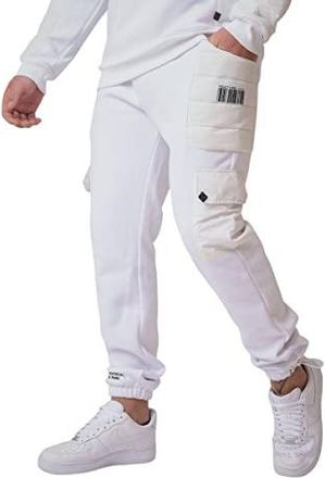 Project X Paris Bas de Jogging d&eacute;tails matelass&eacute;s Blanc M