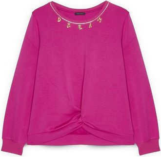 Fiorella Rubino Femme, Sweatshirts et sweats &agrave; capuche, Rose, Taille: 40 FR SweaT-shirt avec d&eacute;tail de et inscription dream