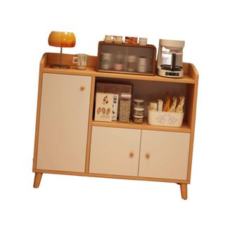 Generic Sideboard aus Massivholz-&Ouml;ko-Platten, zweit&uuml;riger, separater Schrank mit offenen Ablagef&auml;chern, geeignet for K&uuml;chen und Eingangsbereiche(Style1)