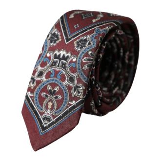 Dolce & Gabbana Burgunder Seiden Western Stil Krawatte - - Accessories - Herren - Rot - ONE SIZE