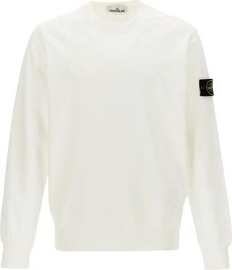Stone Island sweat en coton en polaire - Blanc