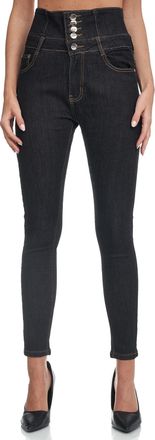 Elara Damen Jeans Stretch Skinny High Waist Chunkyrayan EL60-25 Washed Black-48 (4XL) P