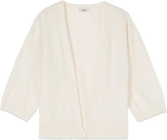 Oltre Femme, Pulls, Blanc, Taille: 46 FR Viscose Blend Cardigan