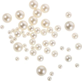 OSALADI 500 St&uuml;ck K&uuml;nstliche Vasenf&uuml;llperlen ohne Loch 6/10/14mm Elfenbeinfarbene Kunststoffperlen f&uuml;r Schwimmkerzen Tischdekoration Hochzeit Geburtstag