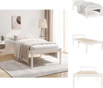 vidaXL Betten & Bettgestelle - Living Seniorenbett Wei&szlig; 90x190 cm Massivholz Kiefer