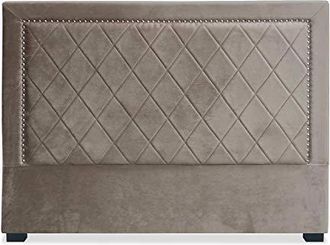 Menzzo Meghan Kopfteil Bett 160cm mit Samtbezug Taupe