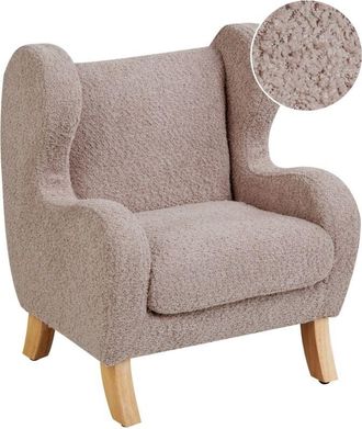 Beliani Kindersessel FARUM Boucl&eacute; Taupe