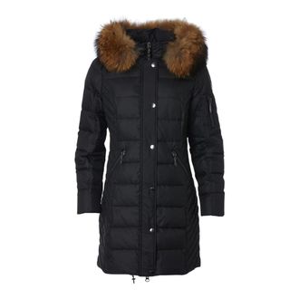 Danwear Luxuri&ouml;se Daunenjacke mit Waschb&auml;rfell - - Coats - Damen - Schwarzk - M