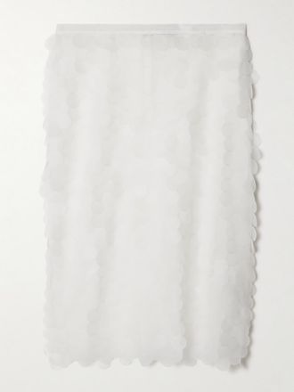 16Arlington Jupe Midi En Tulle &Agrave; Paillettes Delta - Blanc