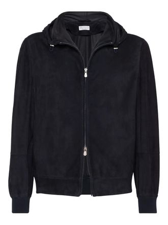 Brunello Cucinelli sweat zippé à capuche - Bleu