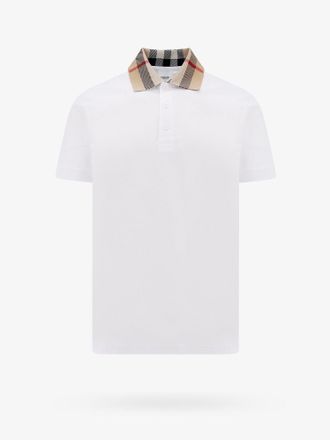 Burberry Cotton polo shirt with Check collar detail - BURBERRY - gender_Man
