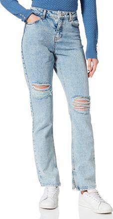 Noisy May Damen NMJOEY NW Slim Straight KI087LB Jeans, Light Blue Denim, 26/30