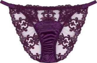 Fleur Of England culotte en satin Cecilia bordée de dentelle - Violet