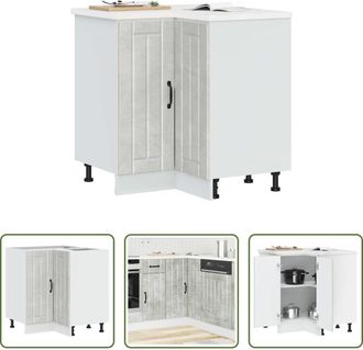 vidaXL Eckschrank - K&uuml;chen-Eckunterschrank Lucca Betongrau Holzwerkstoff