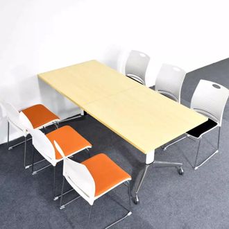 Generic Klappbarer Konferenztisch, gro&szlig;, mobil mit leisen Rollen, moderner B&uuml;ro-, Schulungs- und Seminartisch f&uuml;r Meetings und Veranstaltungen, vielseitig, ro