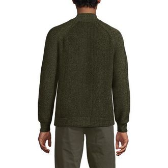 Lands End Rippstrick DRIFTER Cardigan, Herren, Gr&ouml;&szlig;e:48-50 regular, Gr&uuml;n, Baumwolle/Nylon, by Lands End