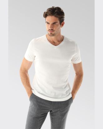 van Laack T-Shirt mit V-Ausschnitt Slim Fit