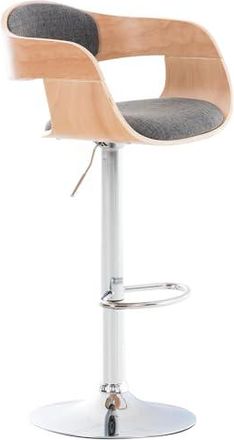 Clp Tabouret de Bar Kingston R&eacute;glable en Hauteur Tissu I Chaise Haute de Cuisine avec Dossier et Repose-Pied Chaise Pivotante I Couleur:, Couleur:Natura/G