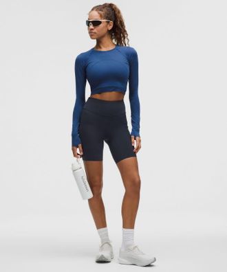 lululemon Short Fast and Free taille haute 5 poches pour Femmes - 20 cm - Bleu - Taille 10