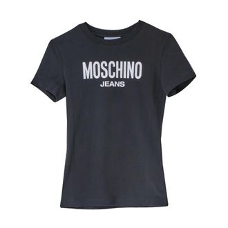 Moschino Femme, Tops, Noir, Taille: 42 FR T-Shirt Logo