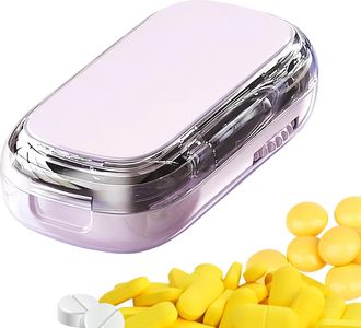 Generico Pillenschneider, tragbarer Medikamententeiler mit Beh&auml;lter, t&auml;glicher Organizer zum Schneiden von Tabletten zu Hause, Reisen, Arbeit, Krankenhaus, Erw