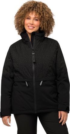 Ulla Popken Damen Funktionsjacke, Performancejacke reflektion, wasserdicht Jacken, schwarz, 50-52