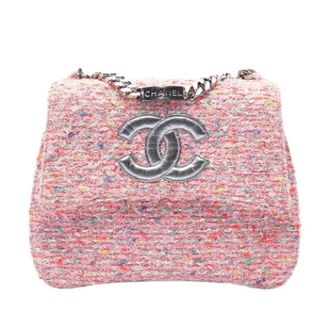 Chanel Pre-owned Vintage Tweed Flap Shoulder Bag - - Pre-owned - Damen - Rosa - ONE SIZE