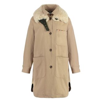 Bazar Deluxe Canvas Parka mit abnehmbarem Pelzkragen - - Coats - Damen - Beige - S