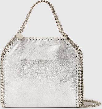 Stella McCartney Falabella Mini Metallic Tote Bag, Woman, SILVER