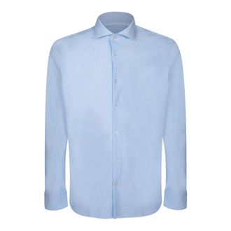 Dell'Oglio Homme, Chemises, Bleu, Taille: 2XL Chemise Blanche &agrave; Rayures Business Casual