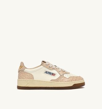 Autry BASKETS MEDALIST LOW EN CUIR MARSHMALLOW ET IVOIRE