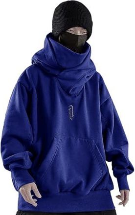 Generic Ninja Sweat à capuche pour homme Japon Harajuku Style Ninja Double Cou Coton Hip Hop Sweat à capuche surdimensionné épais Pull Techwear avec capuche, 