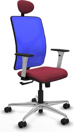 Piqueras y Crespo B&uuml;rostuhl aus Netzstoff, mit wei&szlig;en und schwarzen Armlehnen, h&ouml;henverstellbare Lendenwirbelst&uuml;tze und festes Kopfteil, ausgestattet mit 3 Positionen, 