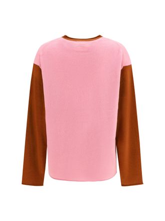 Guest In Residence Womens Baseball Oversized Crew Sweater Sprinkle-Burnt Sienna Kashmir-Capra Hircus Sprinkle/burnt Kashmir/capra