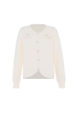 Faina Pullover Damen Wollwei&szlig;