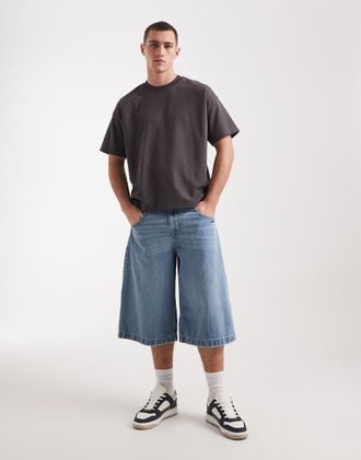 Cotton On Bermuda ultra baggy style ann&eacute;es 2000 - Bleu solace