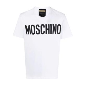 Moschino Homme, Tops, Blanc, Taille: L Classic Logo T-shirt