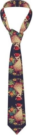 Generic Cravate Impression DAlpagas Mangeant Des Fruits Cravate &Eacute;troite Confortable De Soie DAffaires Cravatte, Pour Travail, F&ecirc;te, Mariage