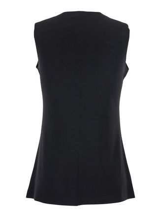 Norma Kamali Womens Top Round Neck Sleeveless Black Polyester Tops