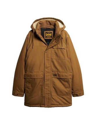 Superdry Workwear Hooded Parka Veste, Denim Co Tobacco Brown, M Homme