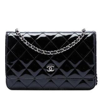 Chanel Portefeuille sur cha&icirc;ne Pre-owned - Femme - Pre-owned - Noir - Taille: ONE Size