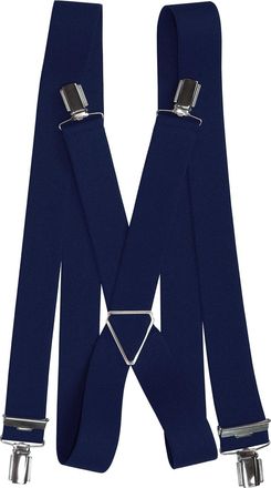 Harrys-Collection Herren Hosentr&auml;ger 4 Clips Metallkreuz-R&uuml;ckenteil, Gr&ouml;&szlig;en:120 cm, Farben:marine